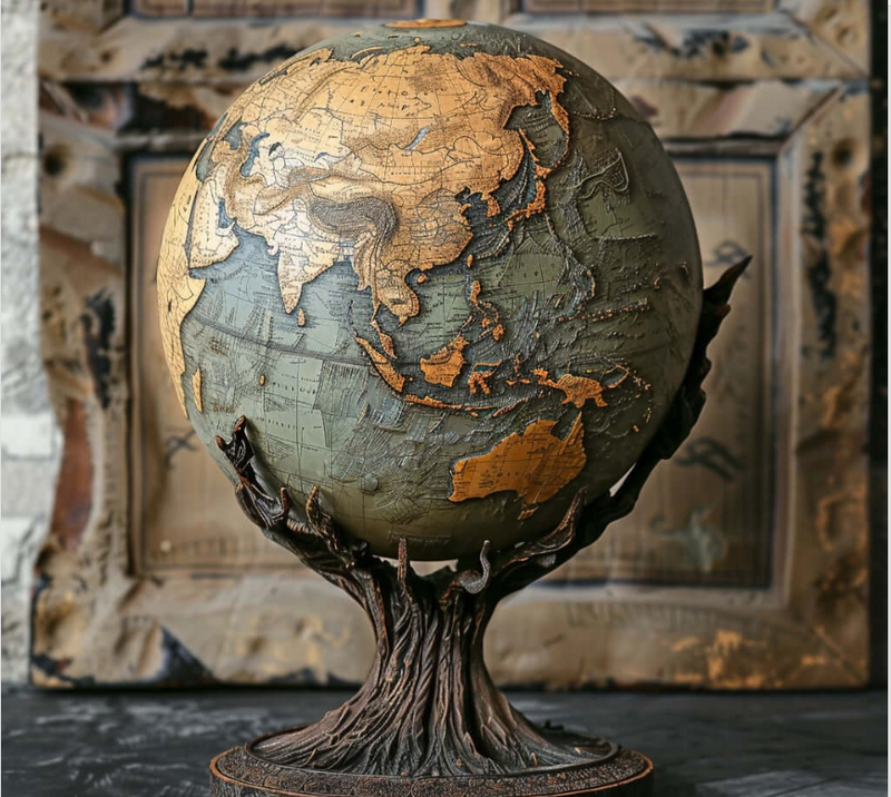 Handcrafted Globes: Showcasing Earth's True Colors in Art